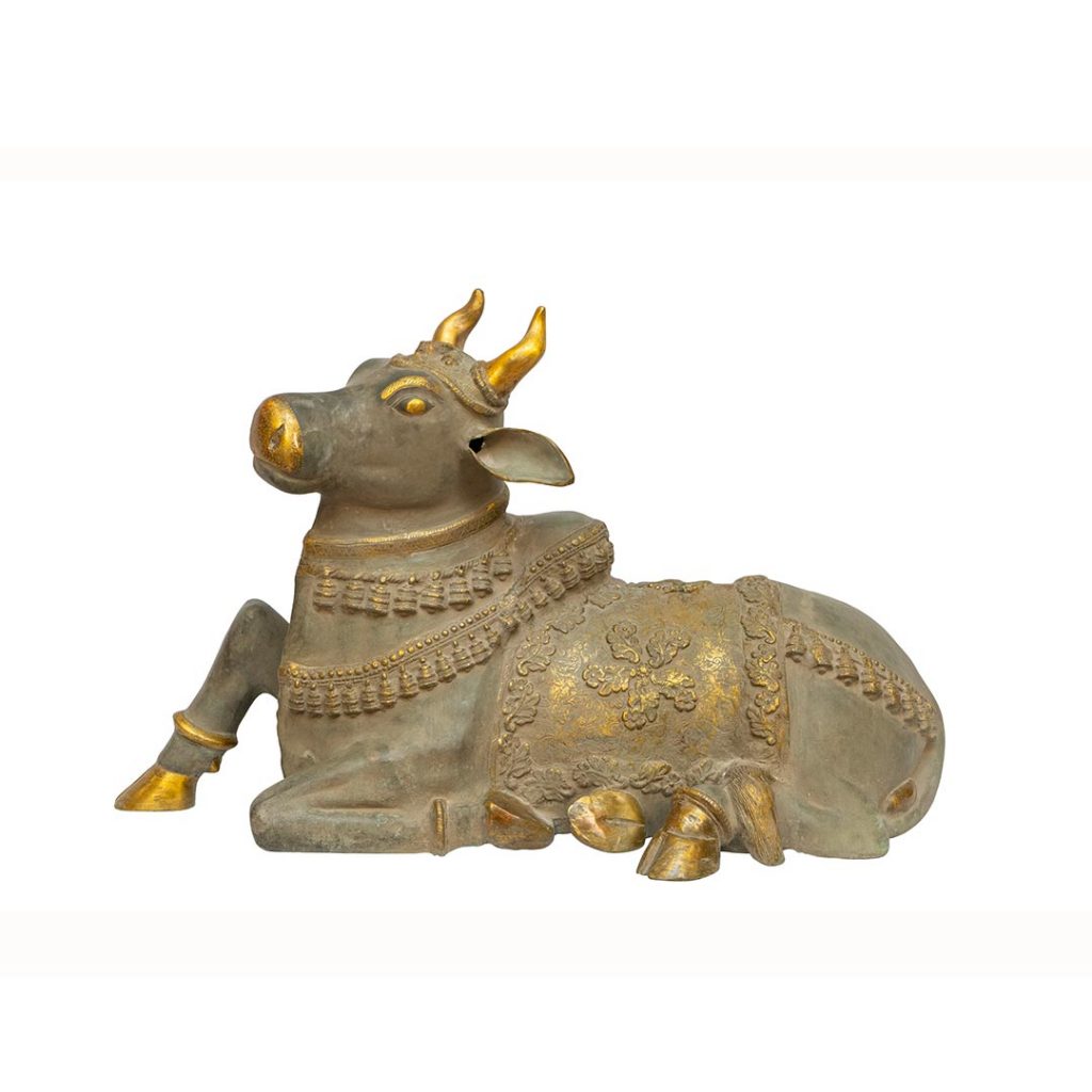 Brass nandi medium size in patina fish artist art showpieces buy now online