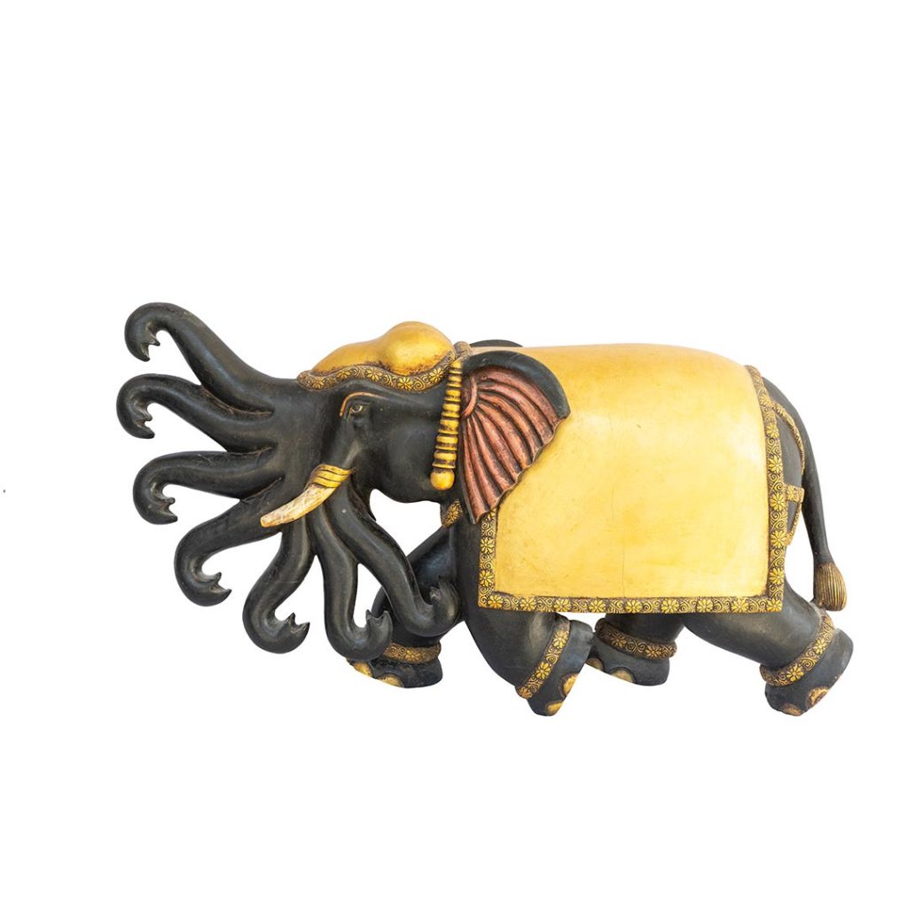 Buy Hand Painted Airawat Elephant Wood by ArtistArt Online - Animal ...