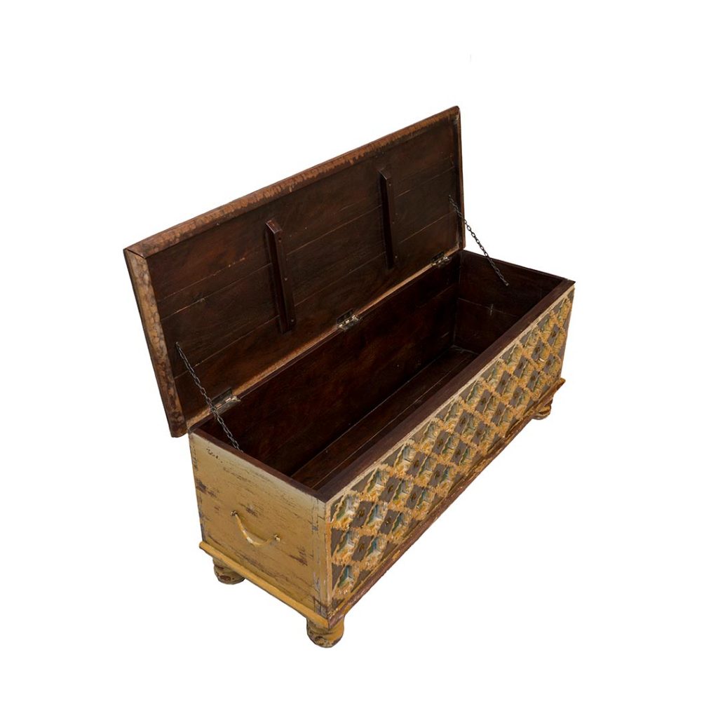 Artist Art - Antique Wooden Trunk in Yellow Colour Buy Online at Best ...