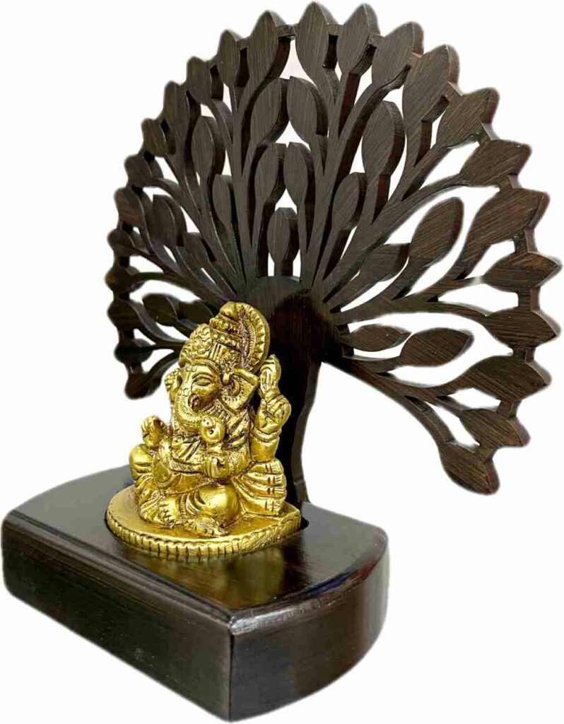 Brass Ganesha Sitting Under Kalpvruksh Tree (for gifting purpose ...